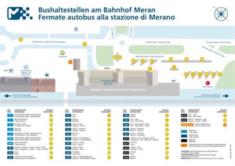 Merano, nuova piantina fermate dei bus alla stazione - La voce di Bolzano