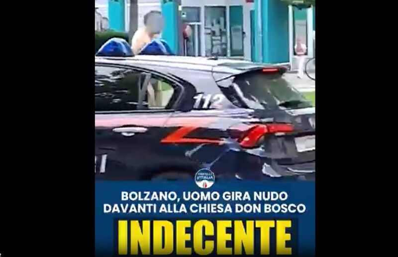 Uomo nudo in piazza Don Bosco a Bolzano, Galateo: «intervenga la Giunta ...